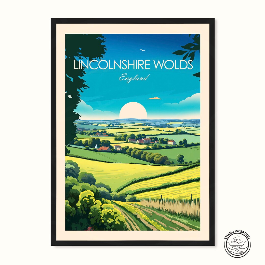Lincolnshire Wolds Traditional Print England Wall Art, AONB Prints ...