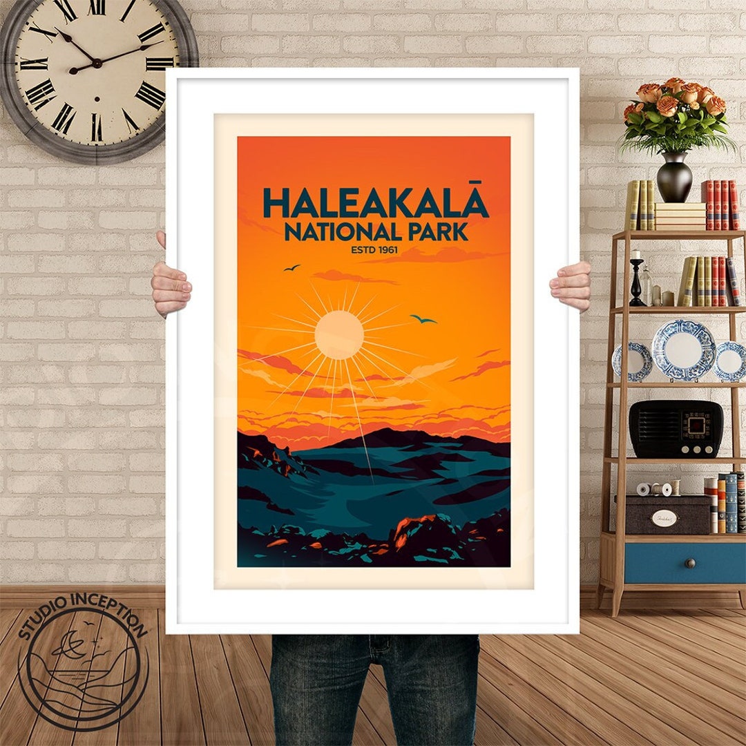 Haleakala National Park Poster, Hawaii Print, National Park Print by ...