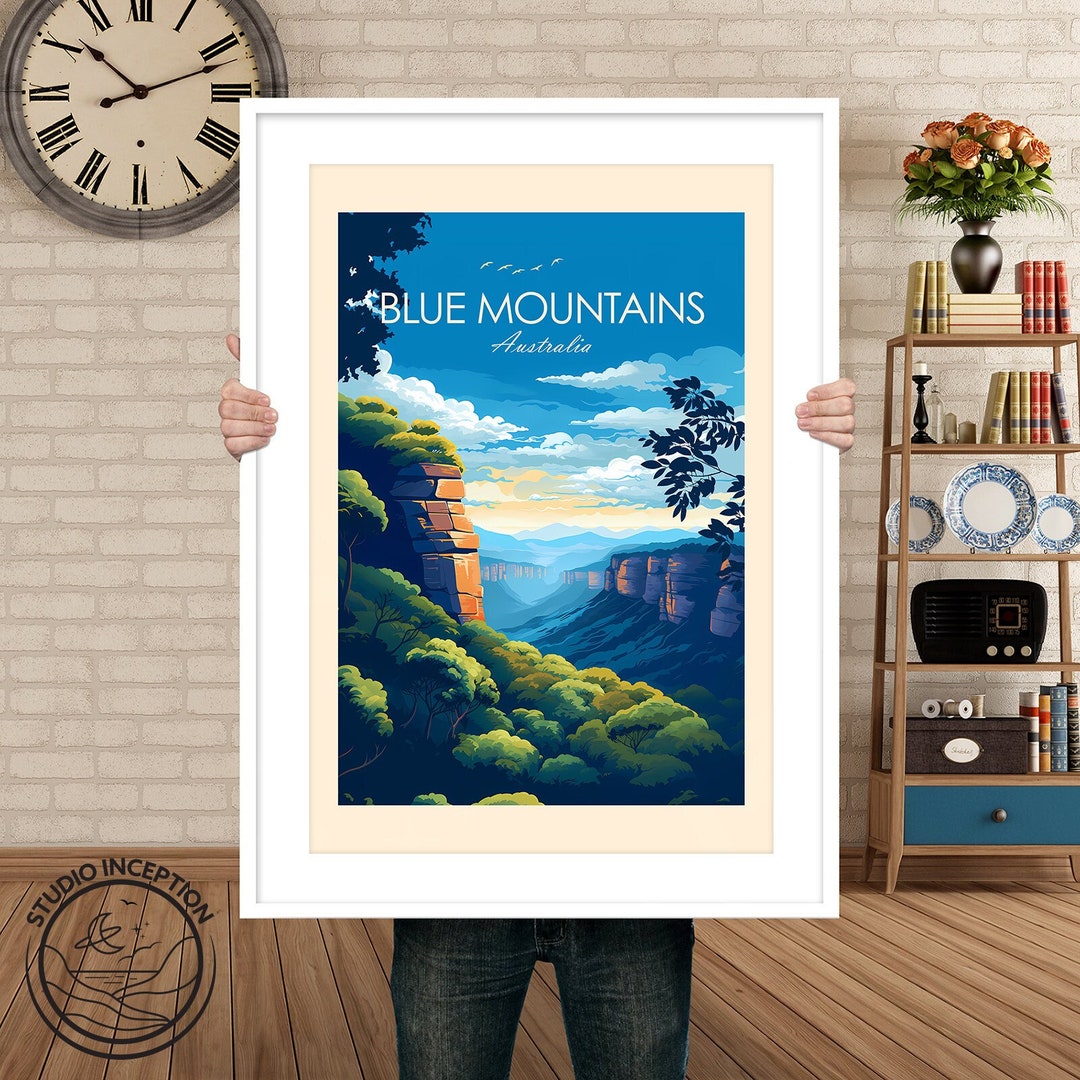 Blue Mountains Print, Australia Travel Poster, Blue Mountains Gift ...