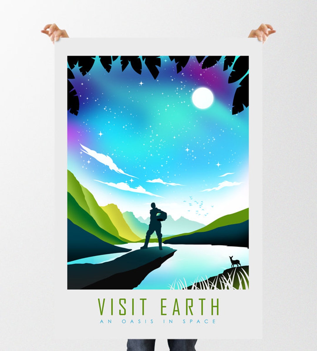 VISIT EARTH Space Travel Poster, Space X Tourism Poster, Space Travel ...