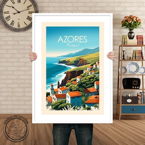 Azores Poster Travel Print Wall Art Azores Wall Hanging Azores Gift ...