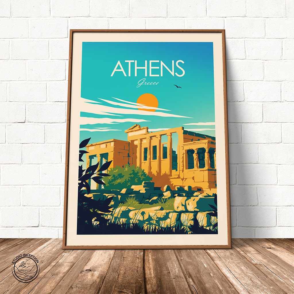 Greece Print Athens Poster Acropolis Art Print Parthenon | Etsy
