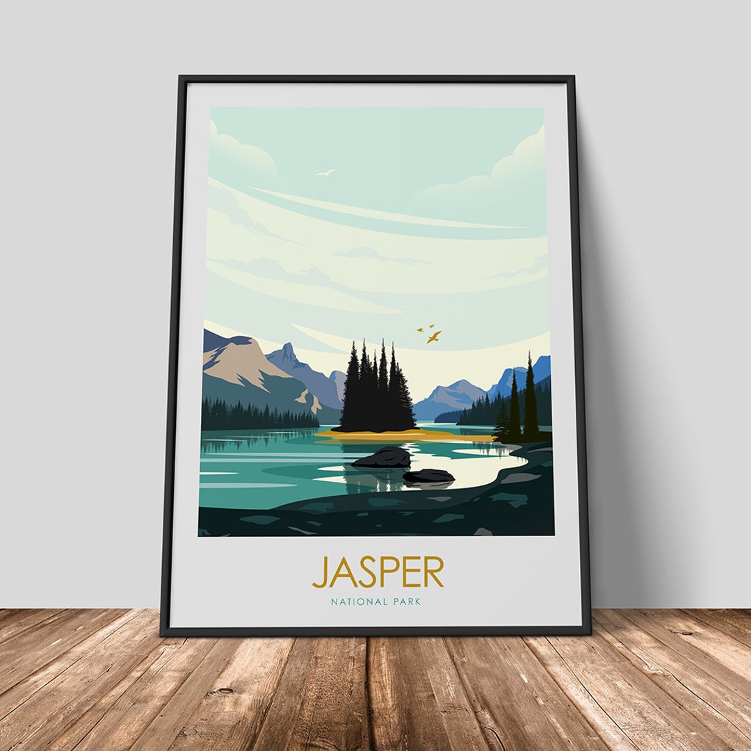 Poster Art Print Jasper National Park Print Travel Poster - Etsy