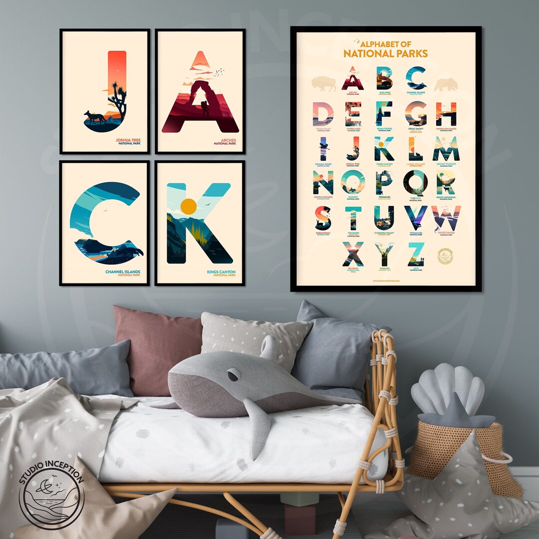 Alphabet Print Alphabet Poster National Park Print Nursery - Etsy