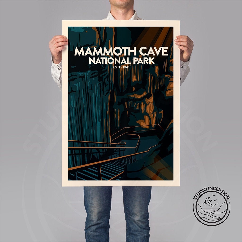 Mammoth Cave Poster National Park Travel Poster Kentucky National Park ...
