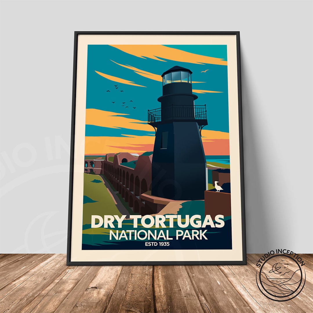 Dry Tortugas Poster Traditional Style, Fort Jefferson, National Park ...