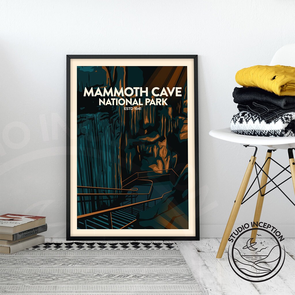 Mammoth Cave Poster National Park Travel Poster Kentucky | Etsy