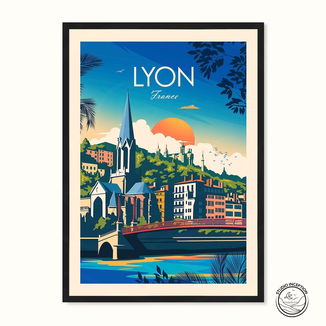 Lyon Print, France Travel Poster, Lyon Poster, France Print by Studio ...