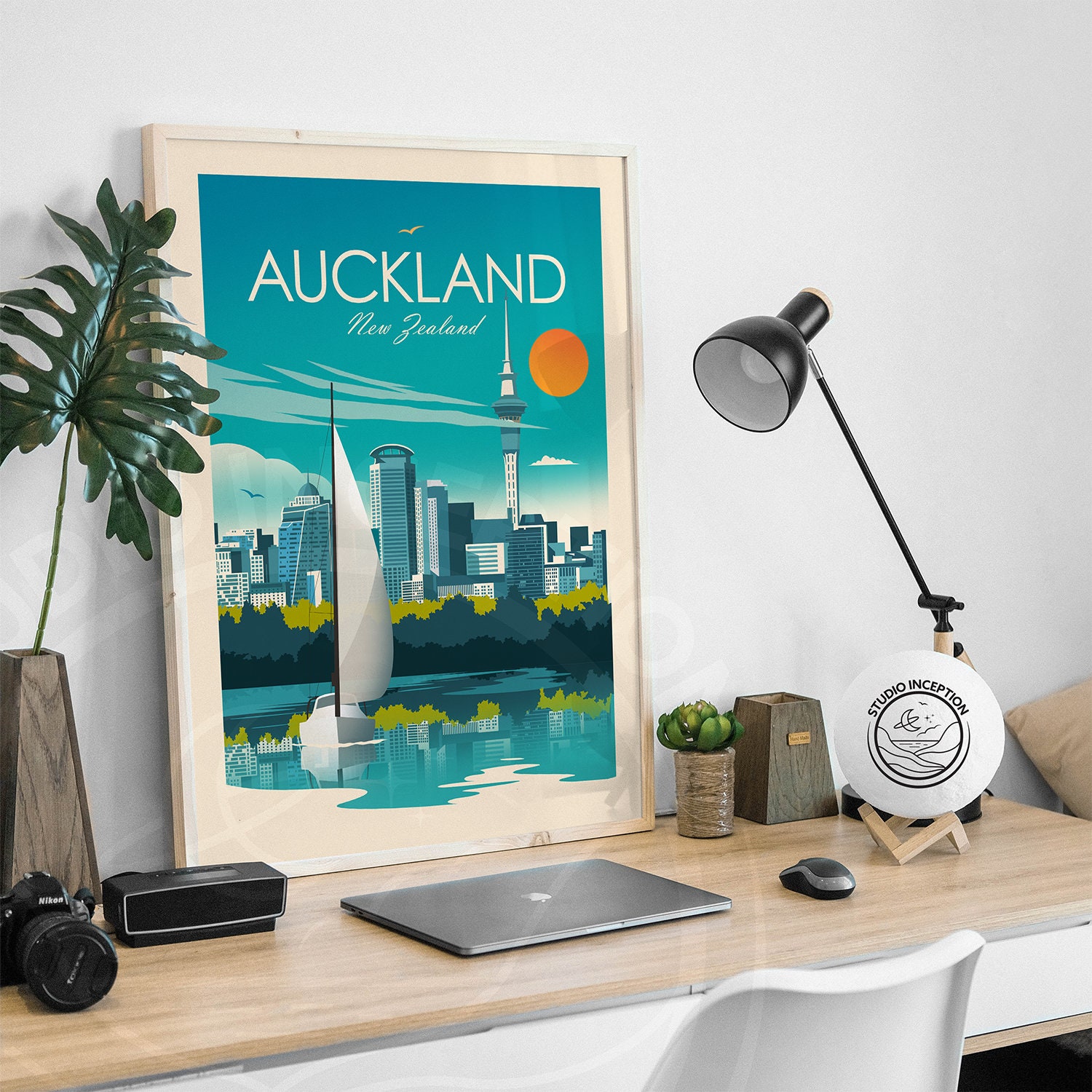 New Zealand Travel Print, Auckland Print, Auckland Art, New Zealand ...