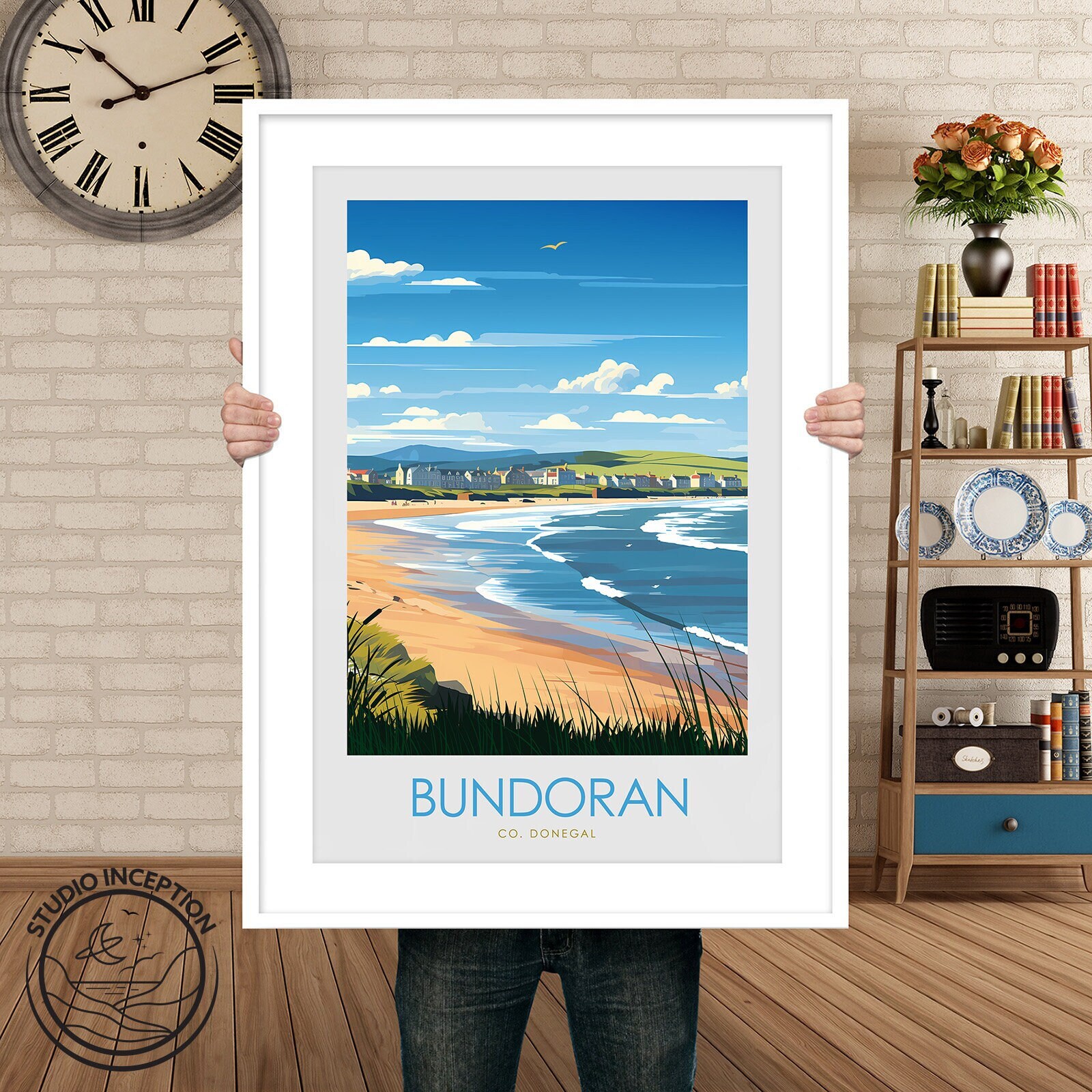 Bundoran Print, Donegal Sligo Leitrim Travel Poster, Irish Landscape ...