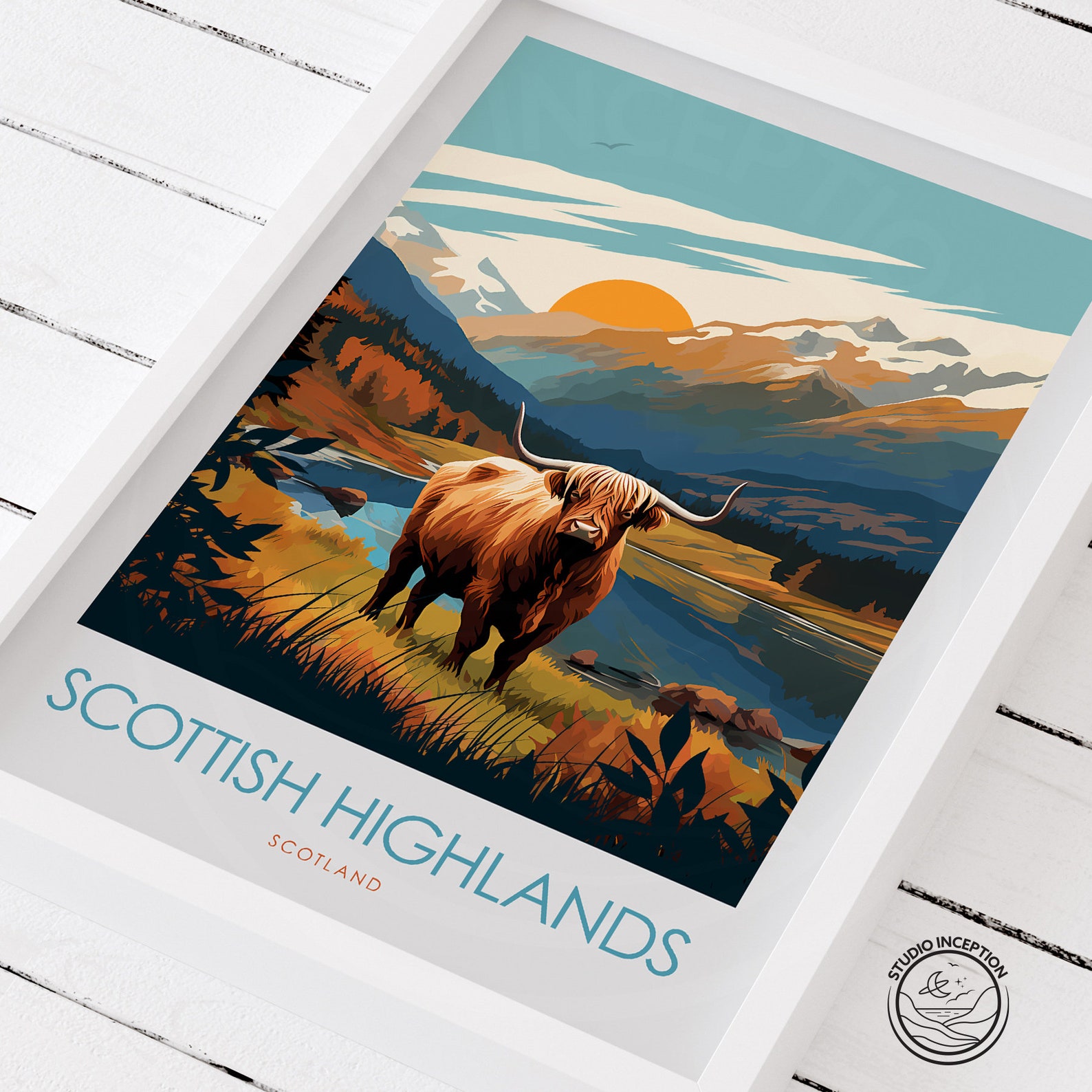 The Highlands Print, Scottish Highlands Travel Poster Gift - Prints ...