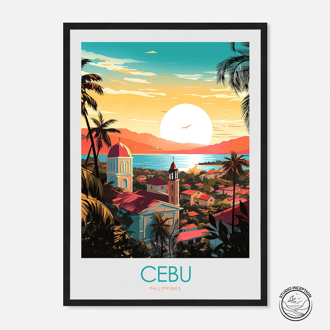 Cebu Print, Philippines Travel Poster, Travel Gift, Asia Poster, Cebu ...