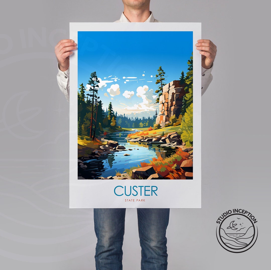Custer Park Print, State Park Poster, South Dakota, Travel Gift, Custer ...