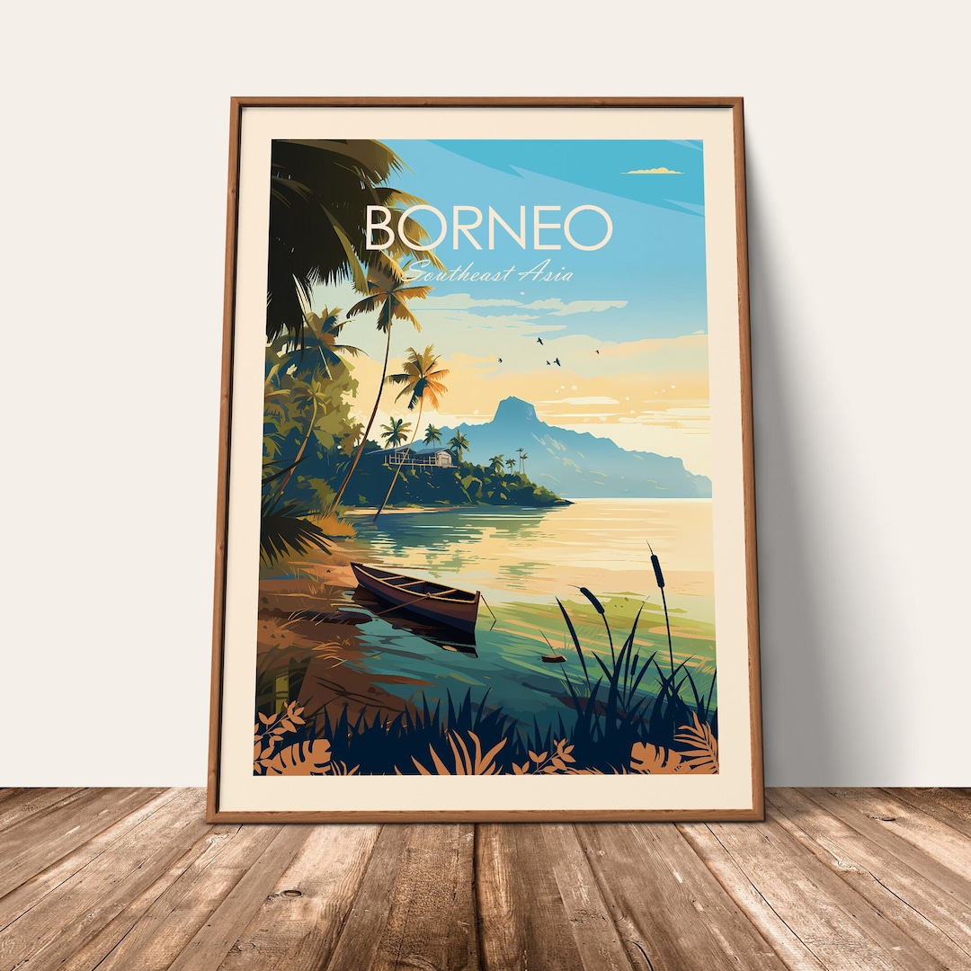 Borneo Traditional Travel Print Borneo Travel Poster Borneo - Etsy