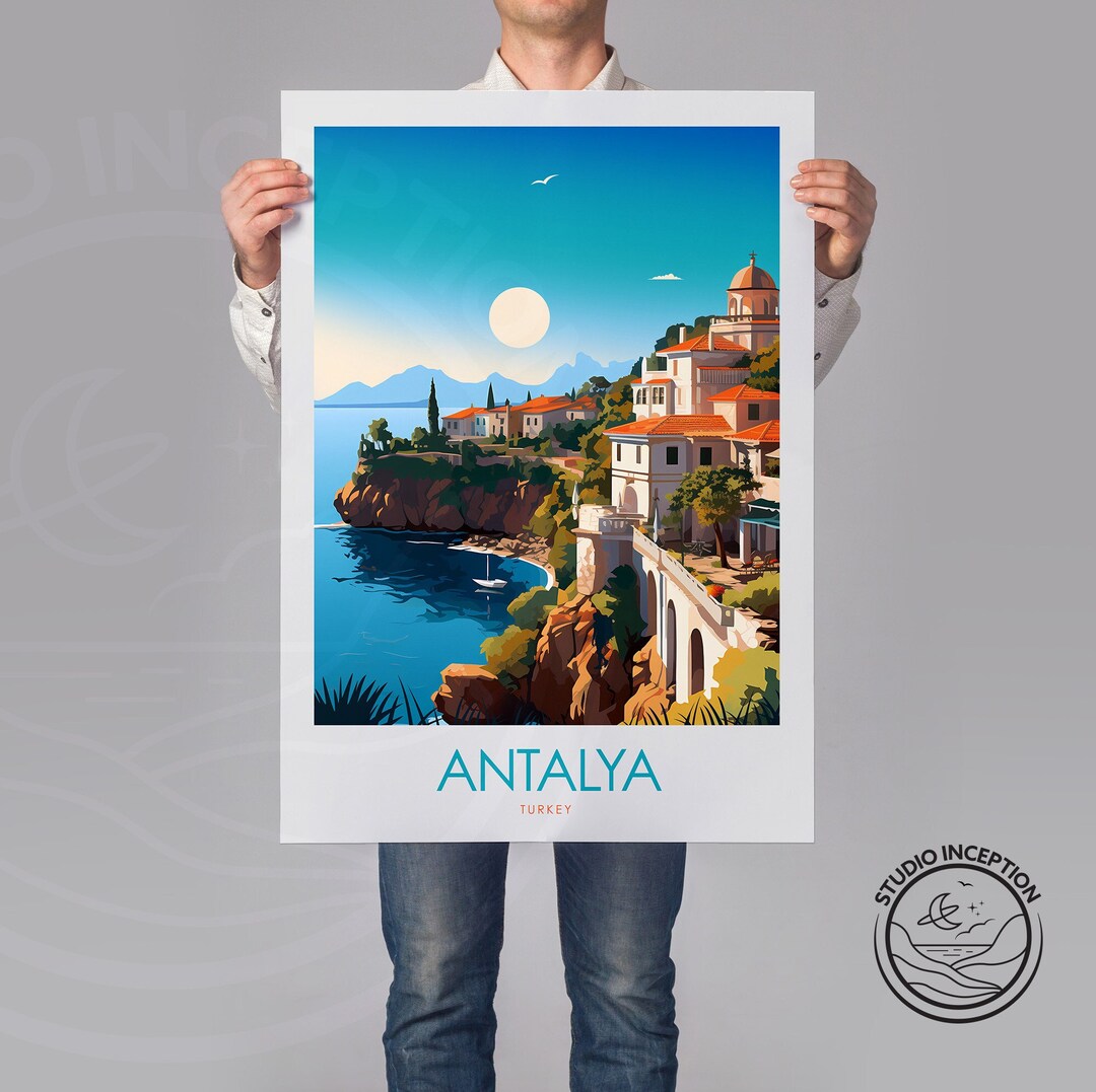 Antalya Print, Turkey Travel Poster, Antalya Gift, Travel Gift, Antalya ...