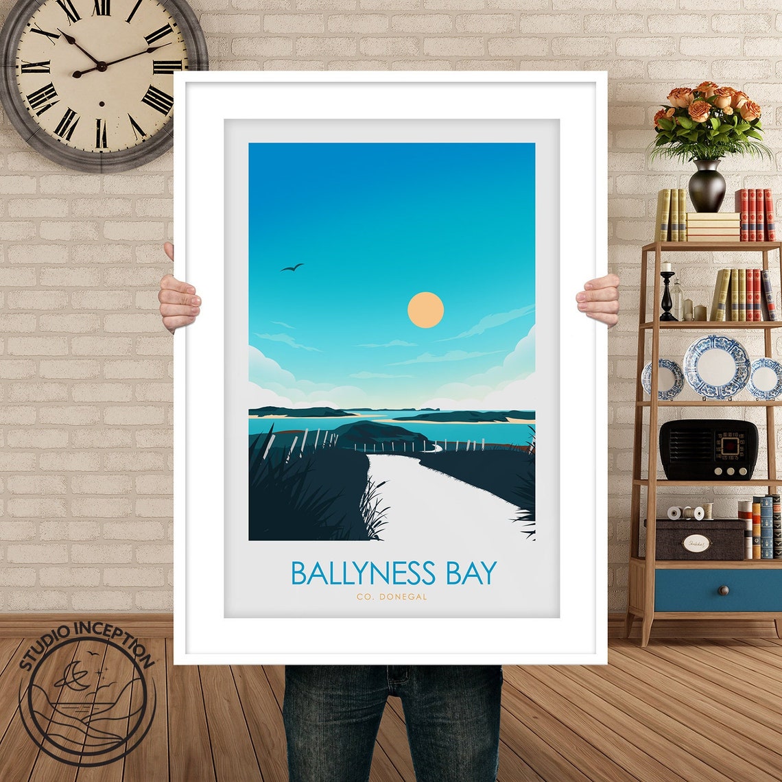 Donegal Travel Poster, Ballyness Bay, Falcarragh Travel Print, Irish ...