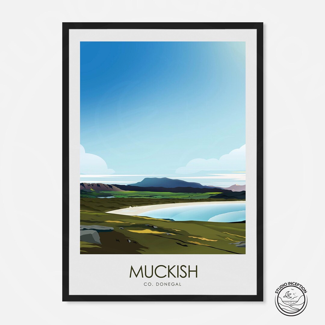 Donegal Travel Poster, Muckish Mountain, Travel Print, Irish Art, Art ...