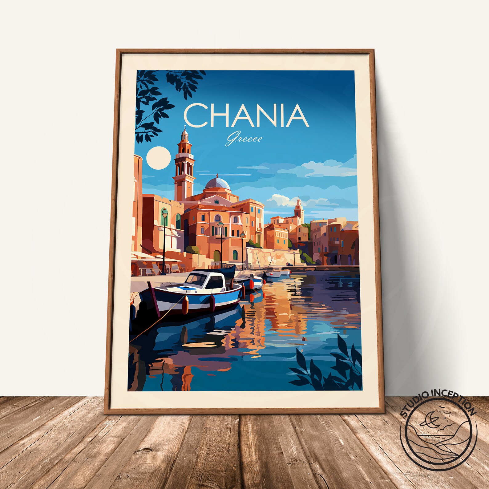 Chania Traditional Print, Crete Poster, Greece Wall Art Wall Hanging ...