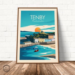 Tenby Prints, Tenby Art, Wales Print Poster, Tenby Harbour ...