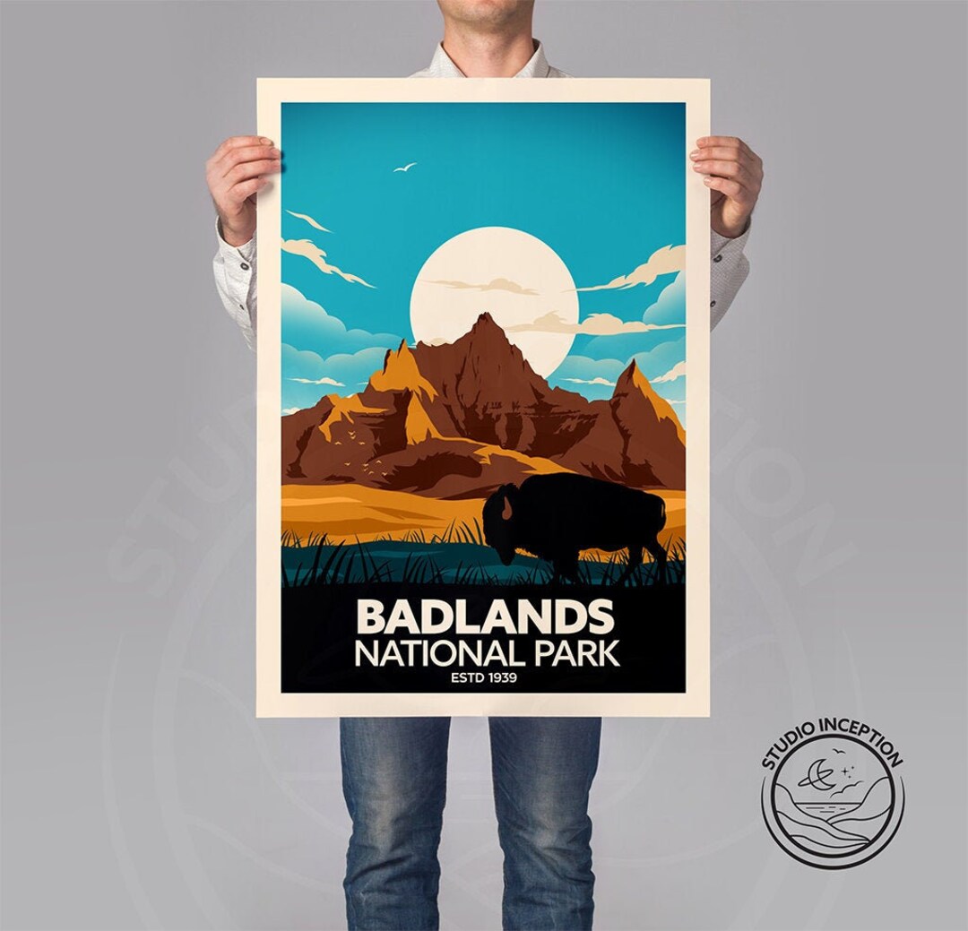 Badlands Poster Established Edition Traditional Style, National Park ...