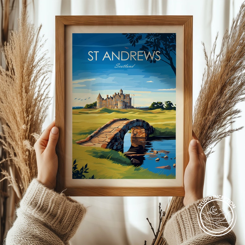 St Andrews Golf Gift Scottish Golf Course Print St Andrews Poster With ...