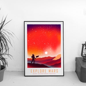 EXPLORE MARS Poster Print, Inspirational Quote, Poster Print, Astronomy ...