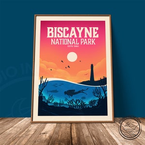 National Park Poster Print of Biscayne | Biscayne National Park Print ...
