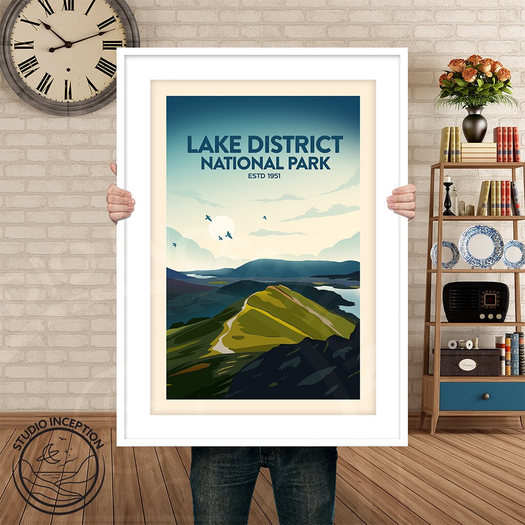 Lake District Print, Catbells, Poster Established 1951 Edition, Lake ...