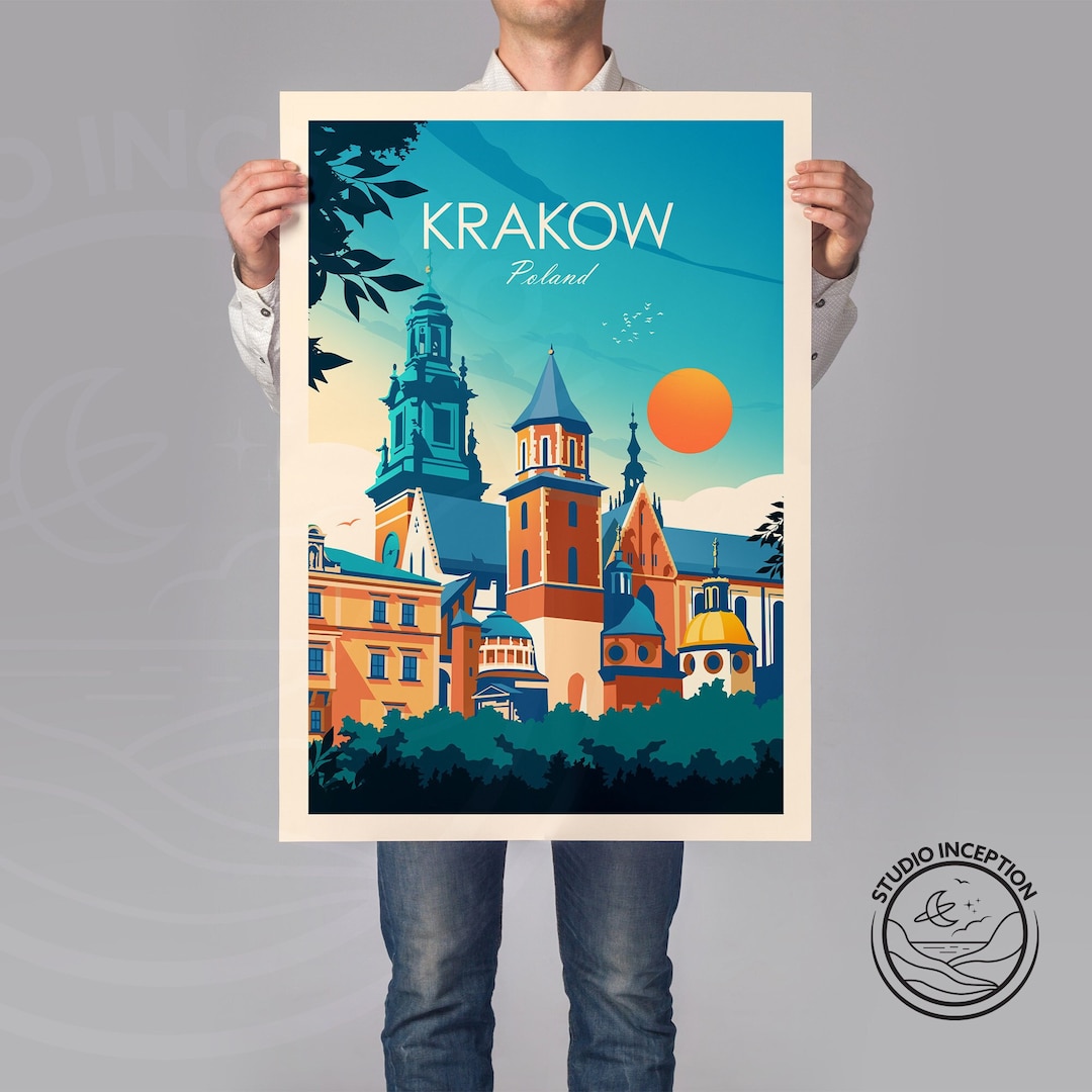 Krakow Poland Print Wall Art Krakow Krakow Travel Poster - Etsy