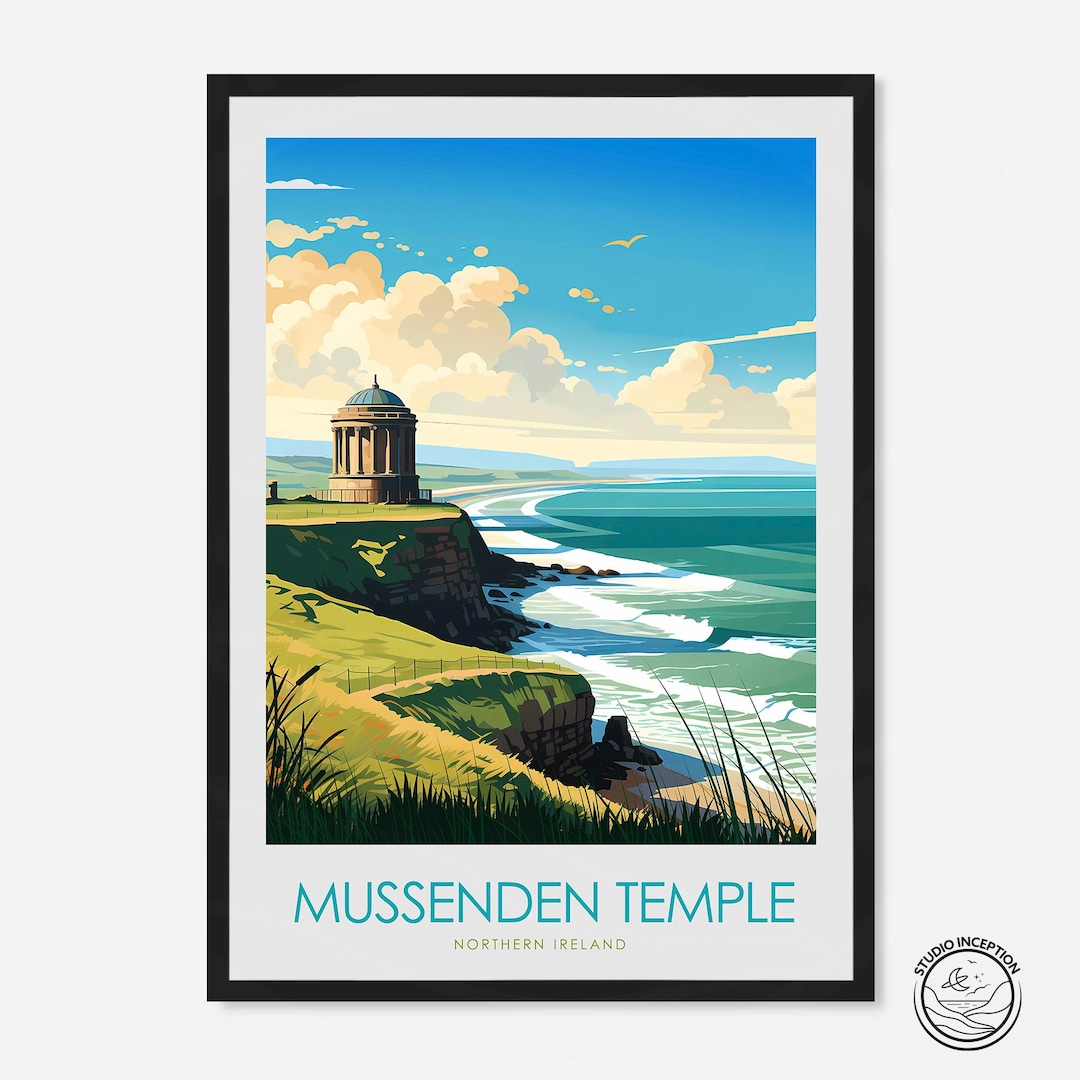 Mussenden Temple Travel Print, Northern Ireland Travel Poster, Wedding ...