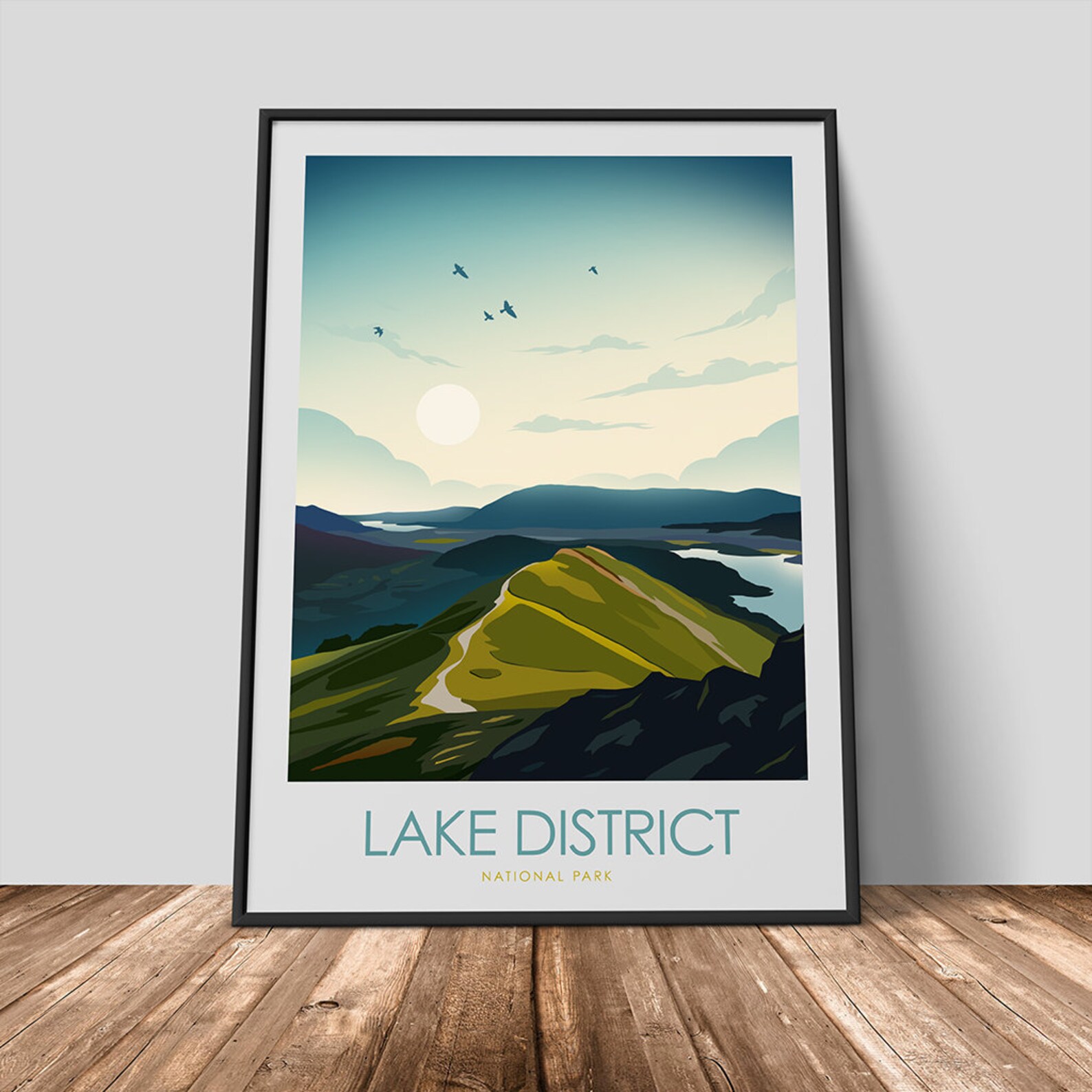 Lake District Print Catbells England Art Print Travel Poster - Etsy