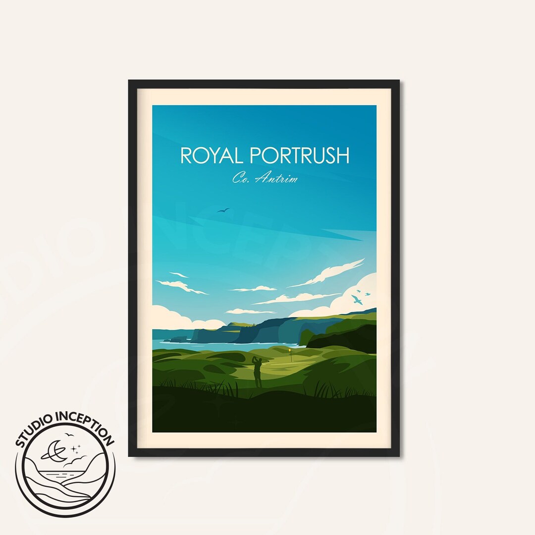 Royal Portrush Golf Course Print Northern Ireland Golf Poster Portrush ...