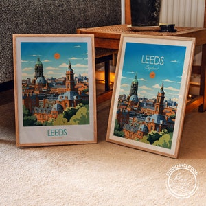 Leeds Print Leeds Travel Poster Leeds Wall Art, Leeds Poster Leeds Gift ...