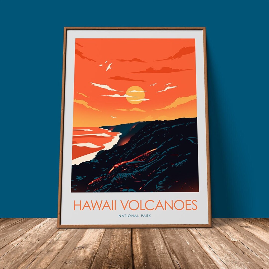 Hawaii Volcanoes National Park Poster Wall Art Hawaii Gift Travel ...