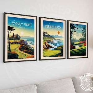 Torrey Pines Art Print Torrey Pines Golf Course Poster Gift for Golfer ...