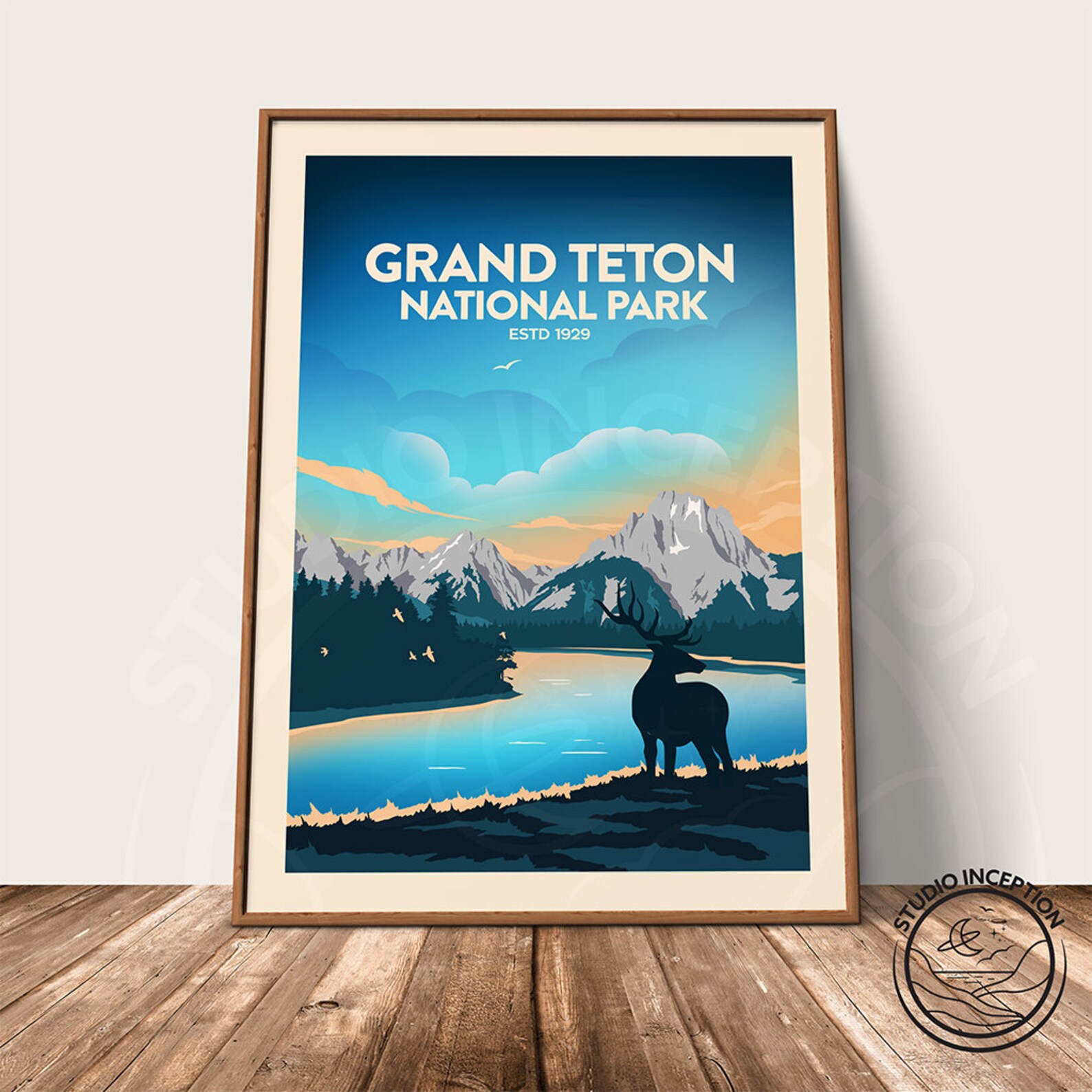 Grand Teton Travel Print Grand Teton Art Print Grand Teton | Etsy