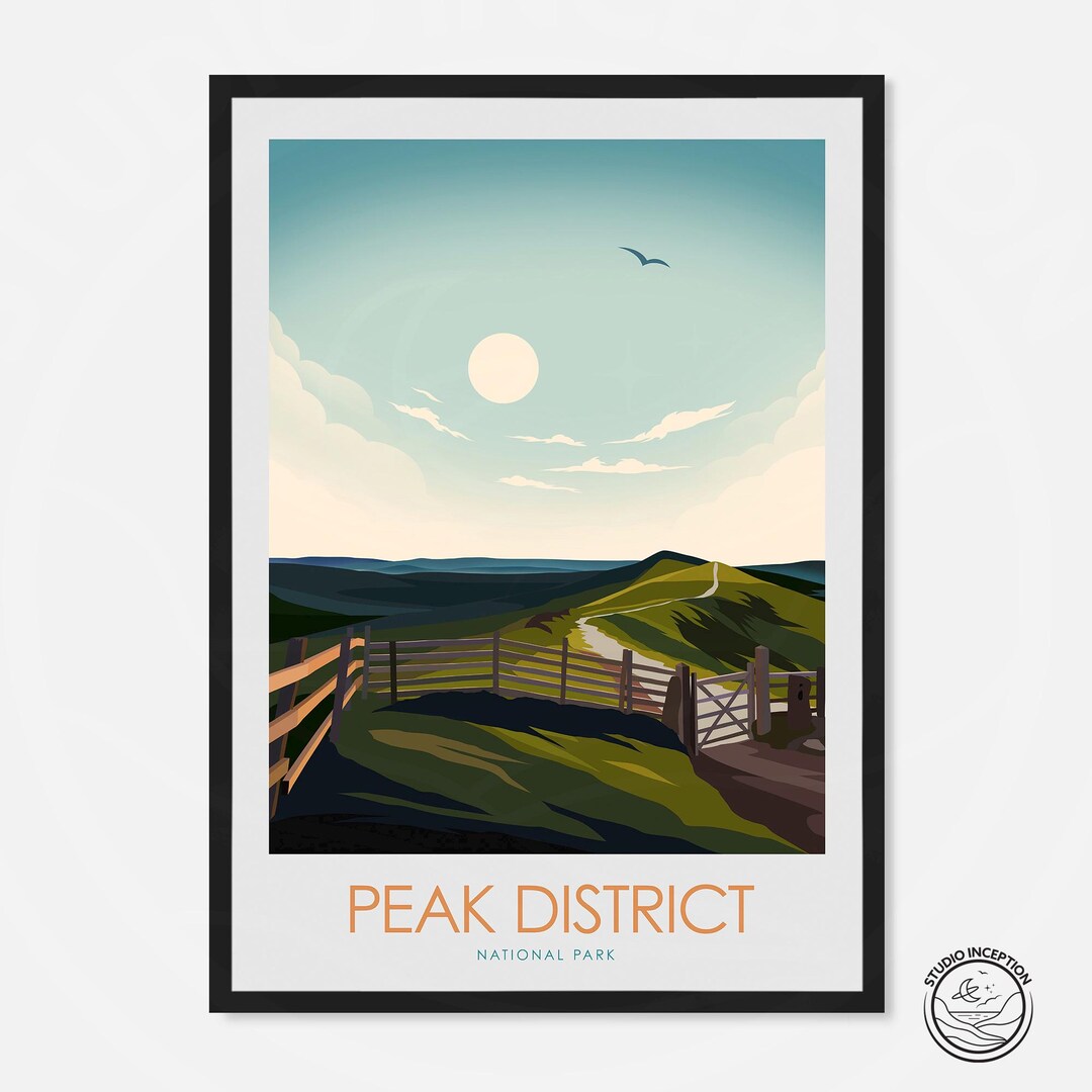 Peak District Print, Mam Tor, the Great Ridge, England. Art Print ...