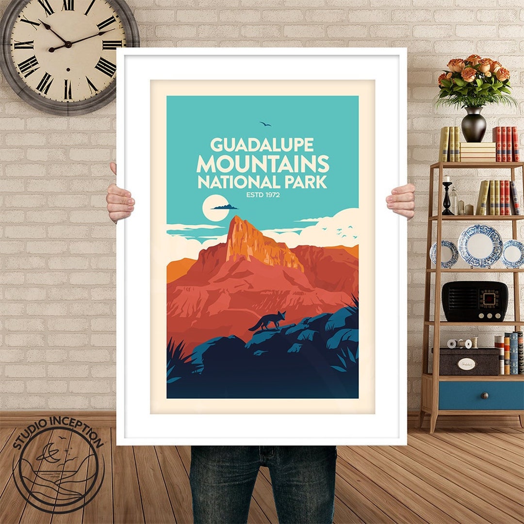 Guadalupe Mountains National Park Featuring Kit Fox Travel Poster by ...
