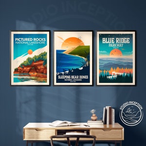 Pictured Rocks National Lakeshore Poster Print Lake Superior Travel ...