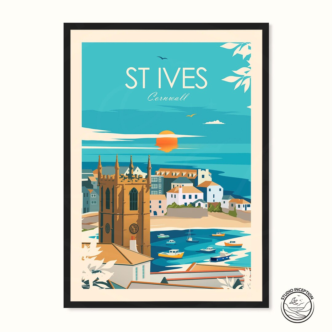 St Ives Cornwall Travel Print - Etsy
