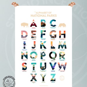 Nursery Print National Park Alphabet Print With White Background - Etsy