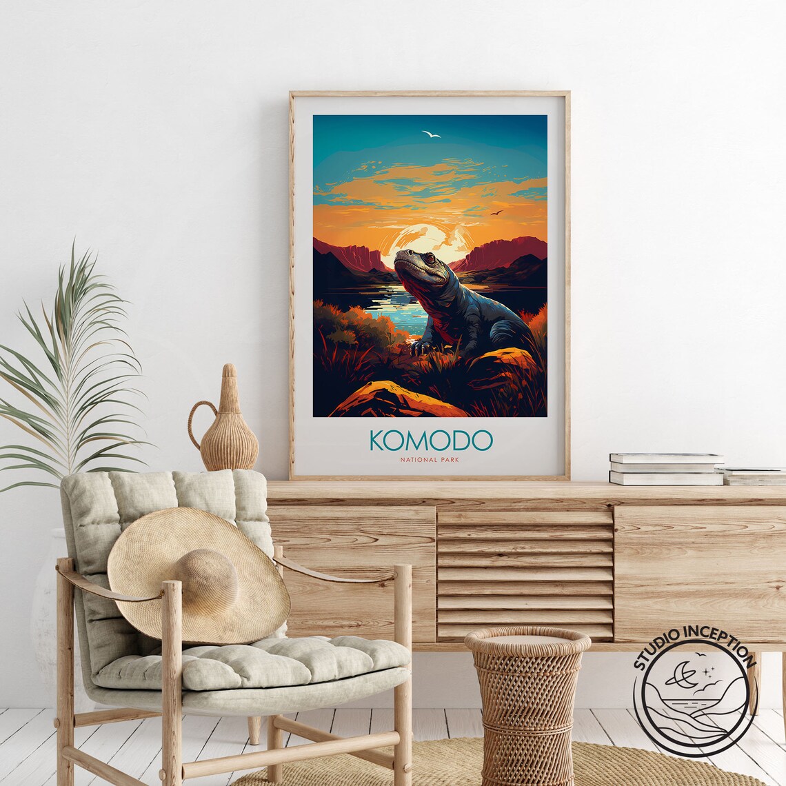 Komodo Indonesia Print Komodo National Park Minimalist Poster ...