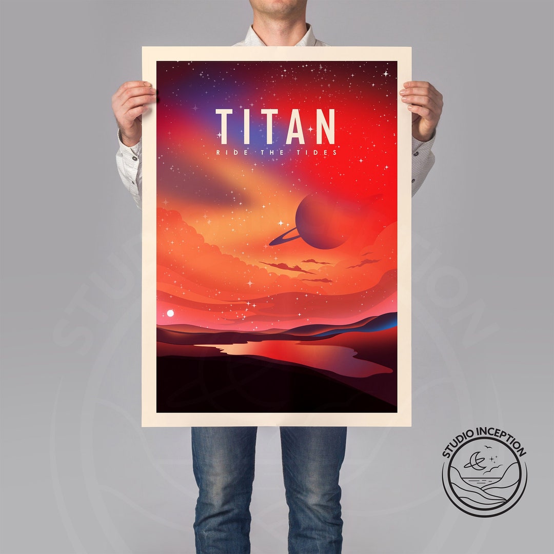 Space Travel Poster of Titan, Art Print, Poster, Space Print - Etsy