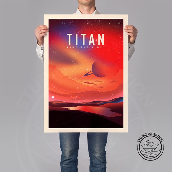 Space Travel Poster of Titan Art Print Poster Space Print | Etsy