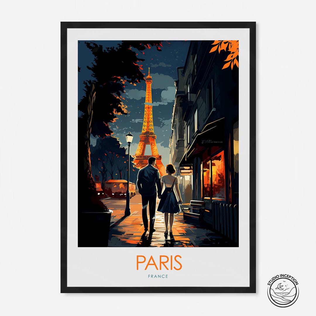Paris at Night Print, Eiffel Tower Poster, France Travel Print, Paris ...