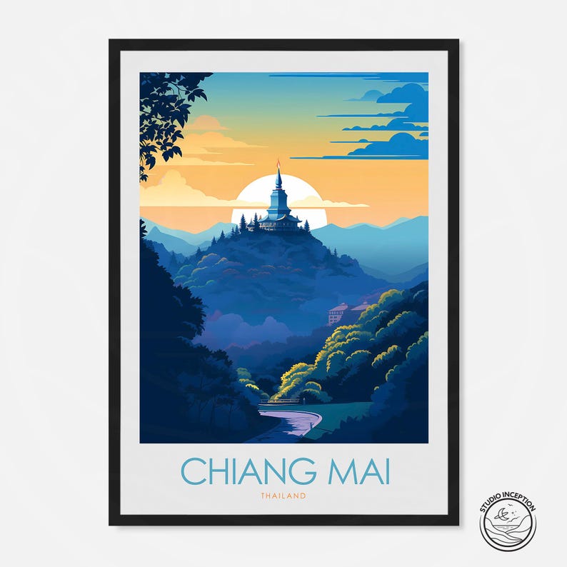 Chiang Mai Thailand Travel Poster Art Print - Etsy