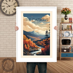The Catskills Traditional Travel Print, New York Art Print, Travel ...