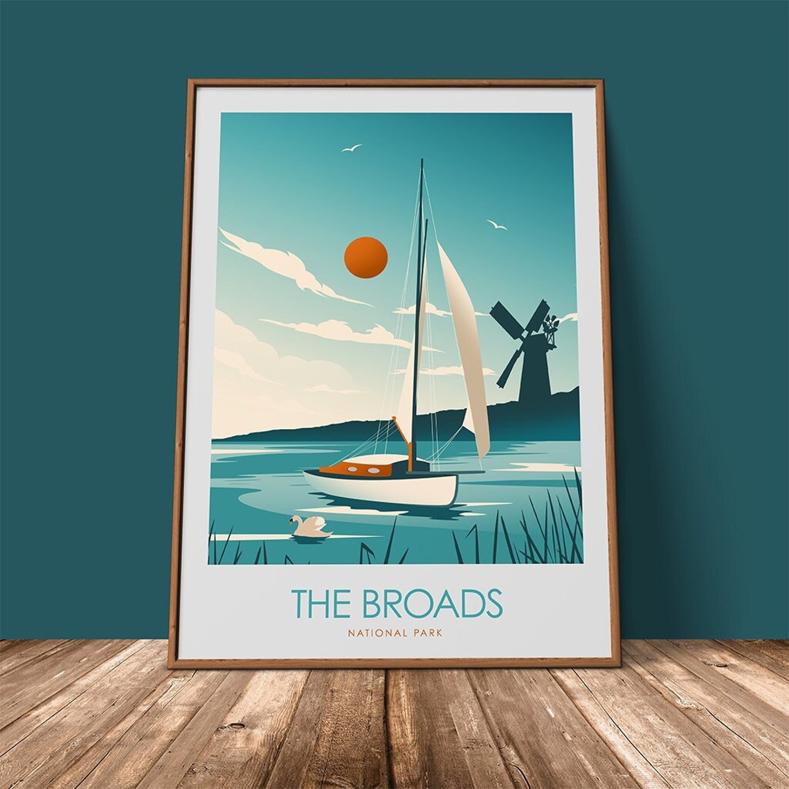 The Norfolk Broads Travel Poster Print - Etsy UK