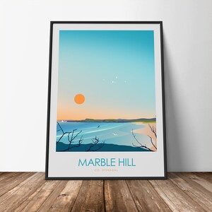 Travel Poster of Marble Hill Beach Dunfanaghy Co Donegal Print, Travel ...