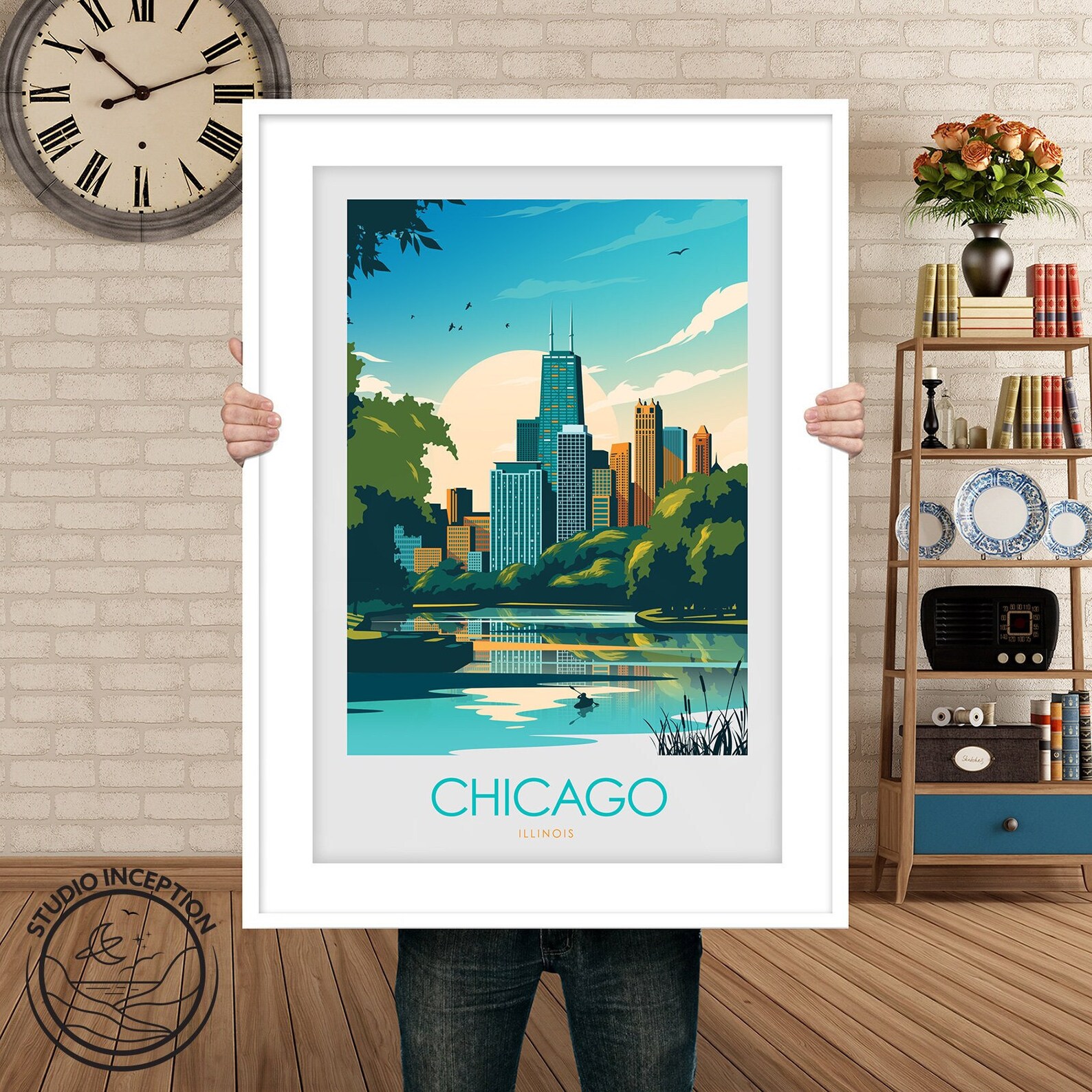 Chicago Print Chicago Poster Travel Print, Travel Poster, Home Decor ...